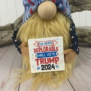 Hand Crafted | Accents | Gnome Handmade Striped Denim Deplorable Trump ...